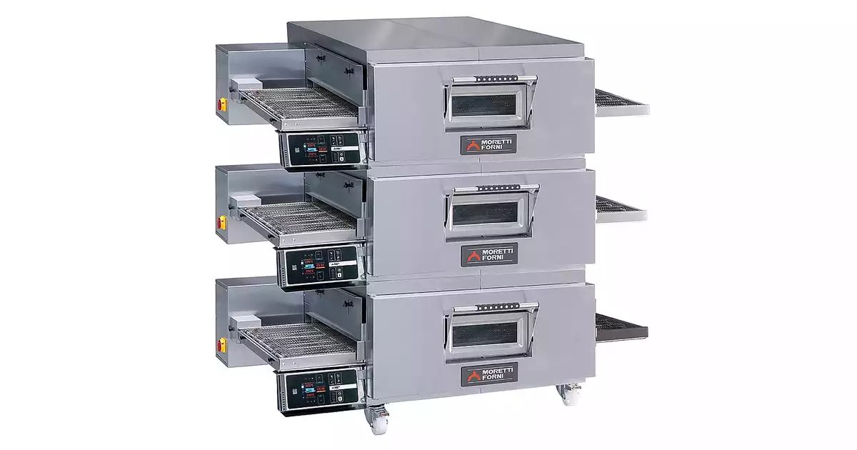 Piec do pizzy przelotowy gazowy 3 komory z podstawą Moretti Forni TT98G ...