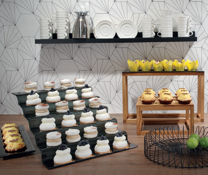 Schody bufetowe 7-stopniowe czarne Vetro Fine Dine 429761